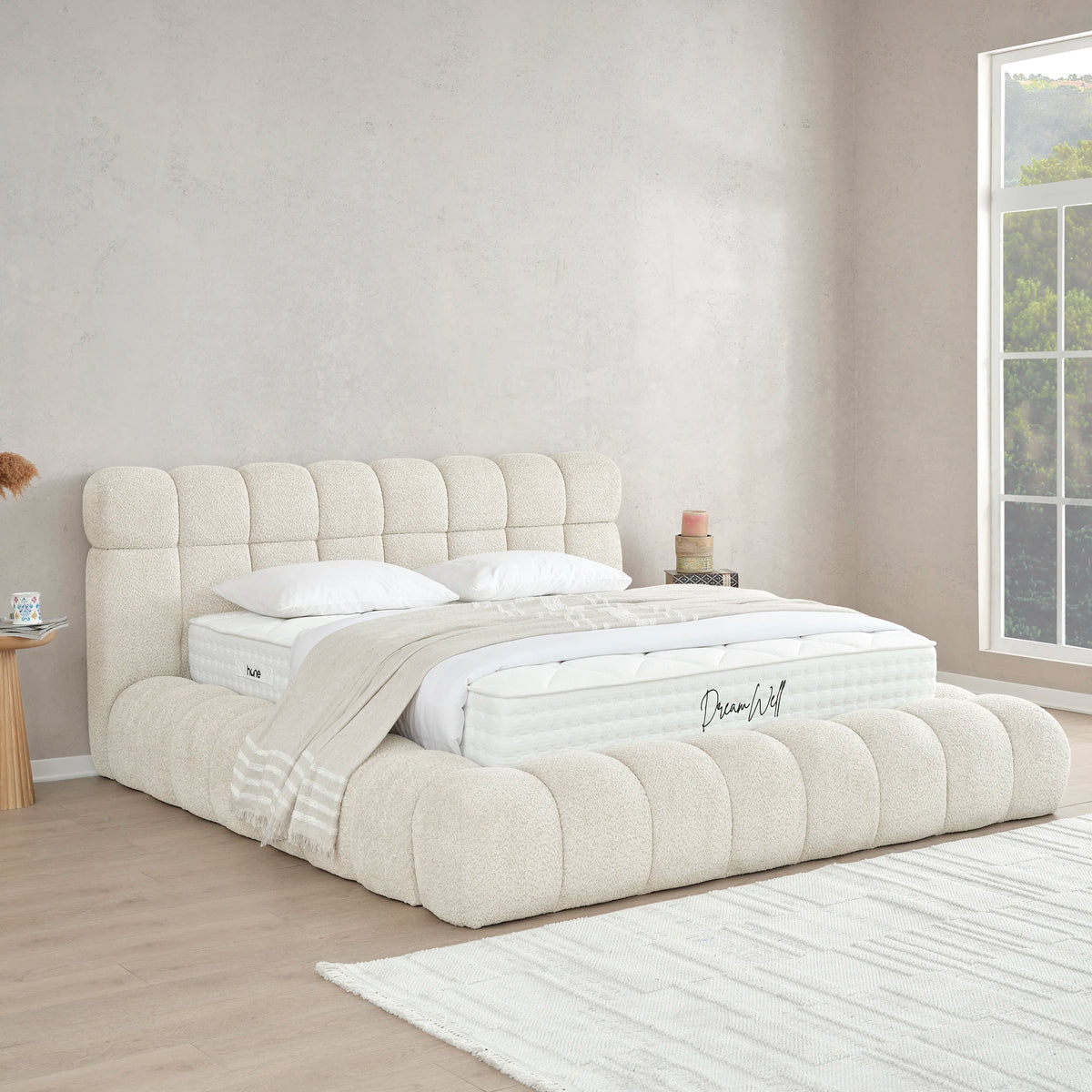 Designer Boxspringbett Nora | Bouclé Rillen-Design | Hane – Hane Betten ...